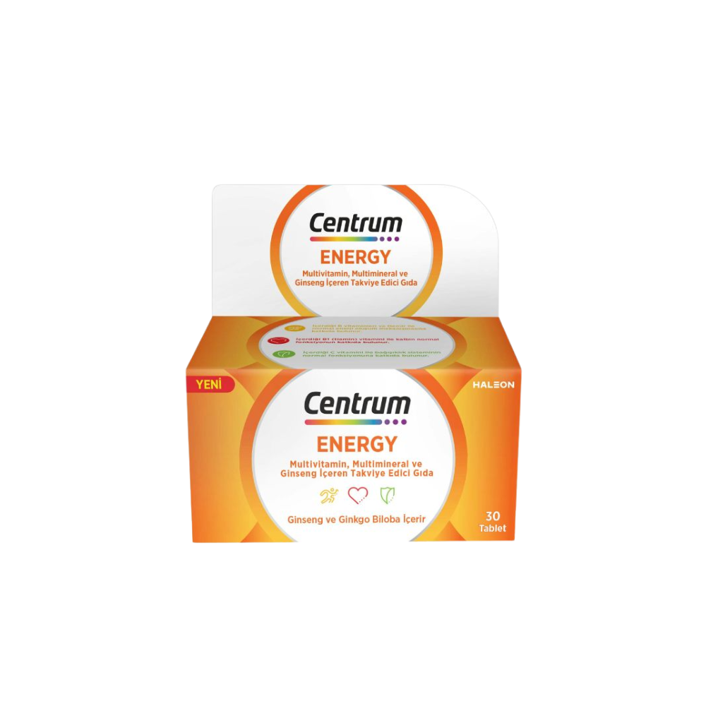 Centrum Energy Multivitamin with Ginseng and Gingko Biloba 100 Tablets ...
